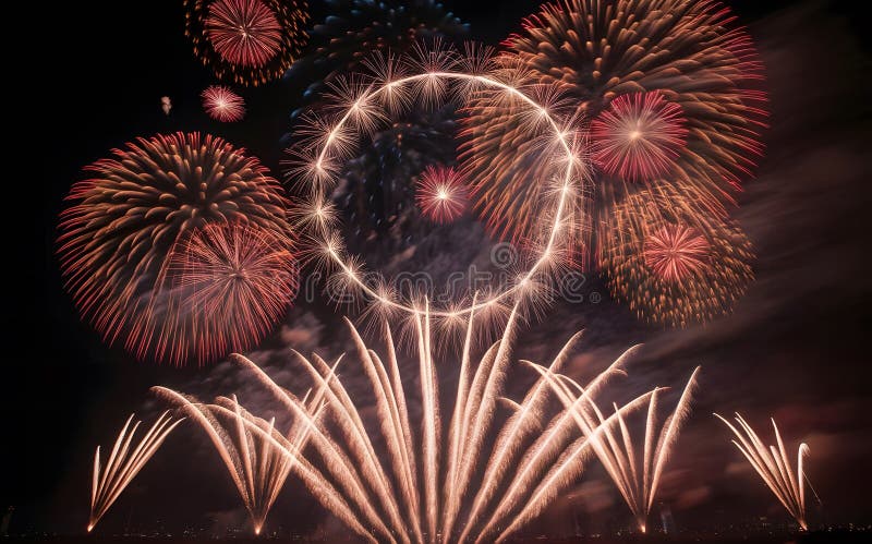 Generative-AI, Isolated Firework Burst Against a Black Background for ...