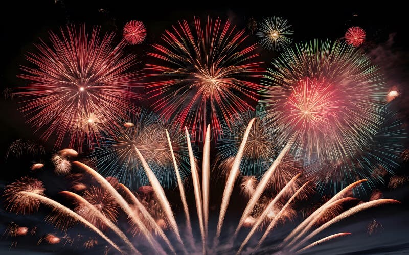 Generative-AI, Isolated Firework Burst Against a Black Background for ...
