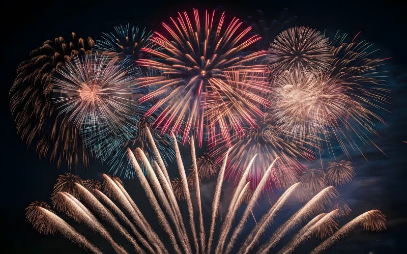 Generative-AI, Isolated Firework Burst Against a Black Background for ...