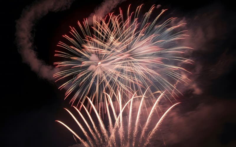 Generative-AI, Isolated Firework Burst Against a Black Background for ...
