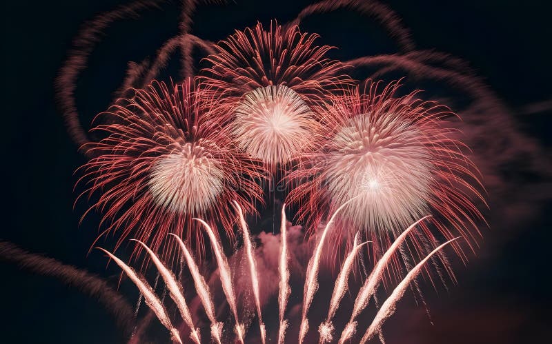 Generative-AI, Isolated Firework Burst Against a Black Background for ...