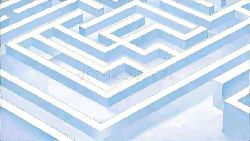 White-Gray Maze: Parallel Camera View Stock Illustration - Illustration ...