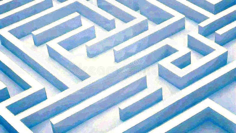 White-Gray Maze: Parallel Camera View Stock Illustration - Illustration ...