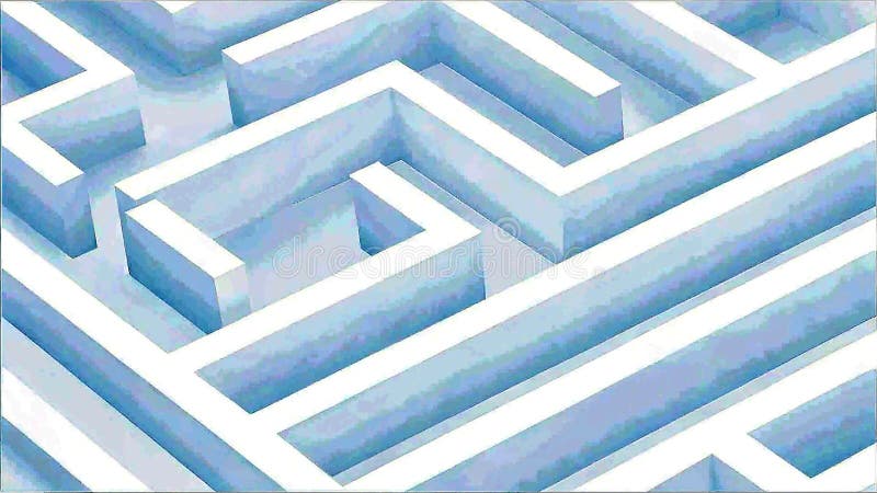 White-Gray Maze: Parallel Camera View Stock Illustration - Illustration ...