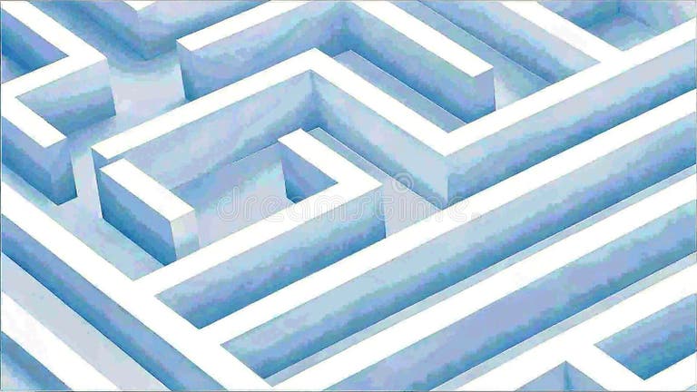 White-Gray Maze: Parallel Camera View Stock Illustration - Illustration ...