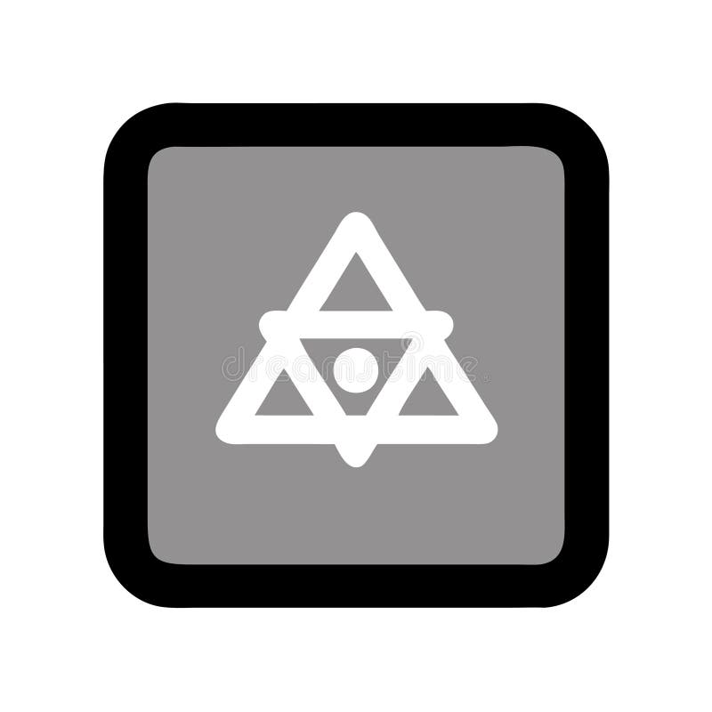 Geometric Triangle Symbol with Circle in Black Square Vector Design ...