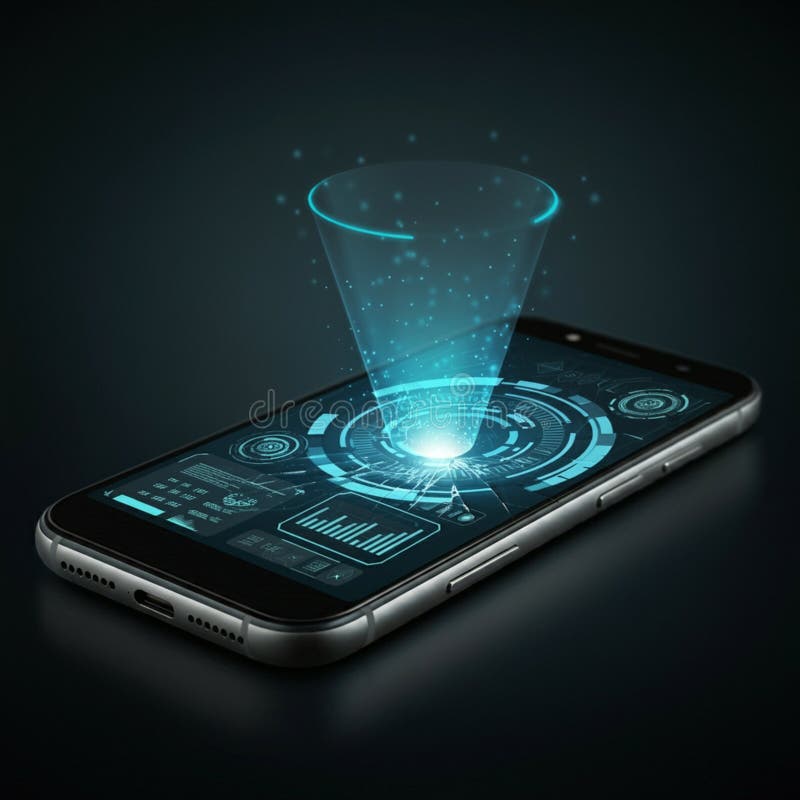 AI-Generated Image: Stylized Phone with Holographic Interface ...