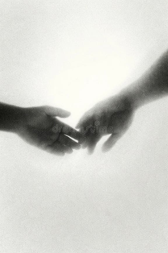 Two Hands Holding Each Other: Long Shot Centered Stock Illustration ...