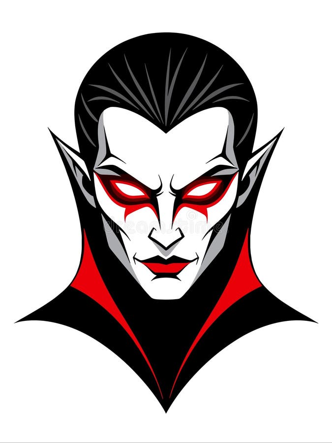 Vampire Head Portrait Demon Horror Character Gaming Mascot Stock Vector ...