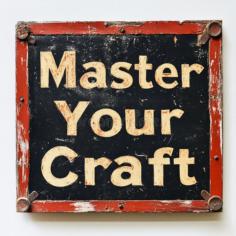 Alert Sign with "Master Your Craft" on a Simple Backdrop Stock ...