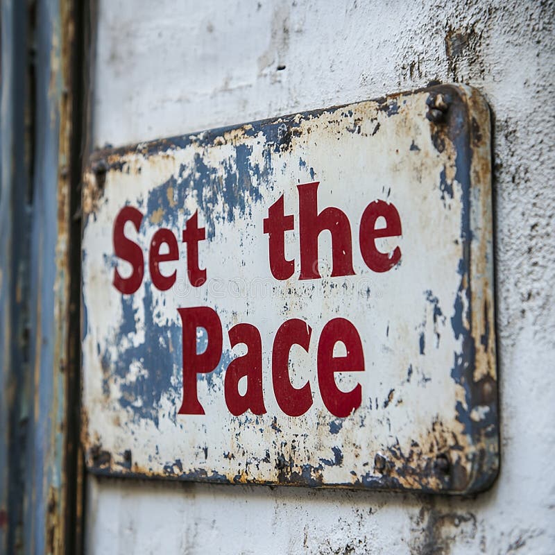 Alert Sign with "Set the Pace" on a Minimalist Background Stock ...