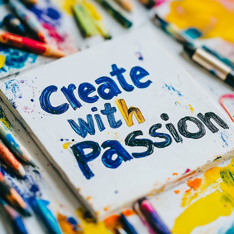 Bold "Create with Passion" Text on White Background Stock Illustration ...