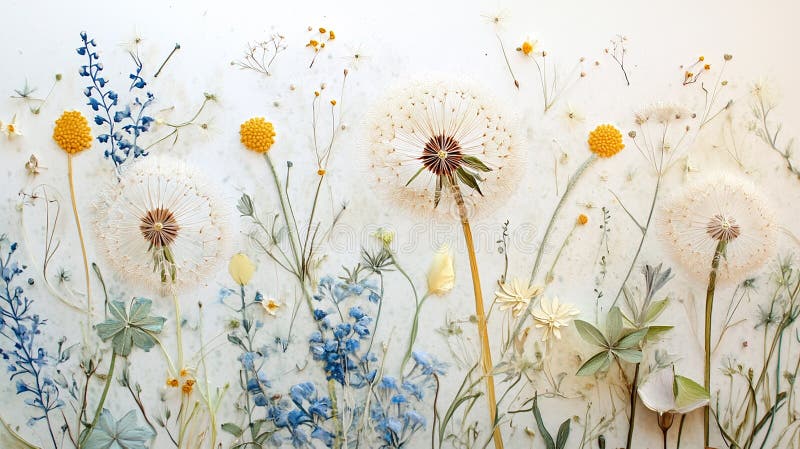 Dandelion and Wildflower Frame for a Light, Airy Touch Stock ...