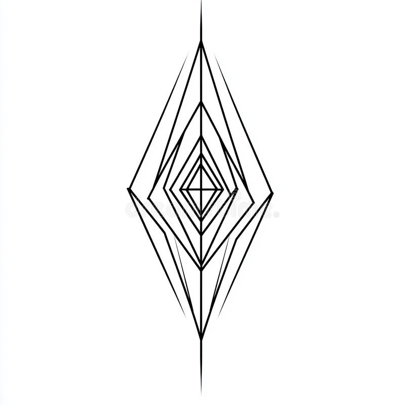 Diamond Shape Line Art with Sharp Angles Stock Illustration ...