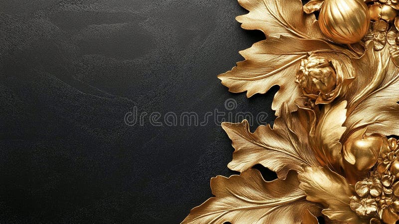 Golden Leaf Frame Displaying Elegant Artwork Stock Illustration ...