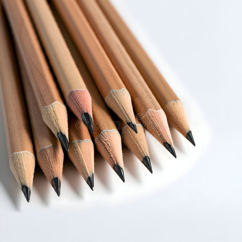 AI-Generated Image: Cluster of Light Brown Pencils, Pointed Ends Upward ...