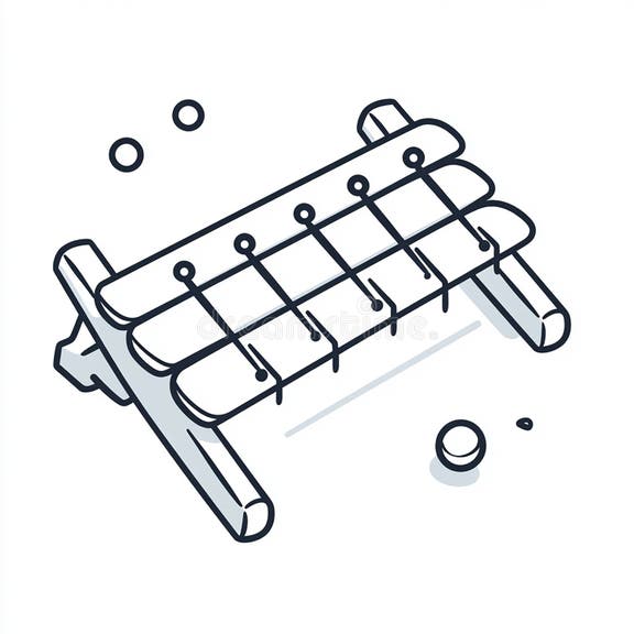 Line Art of a Xylophone with Basic Bars Stock Illustration ...