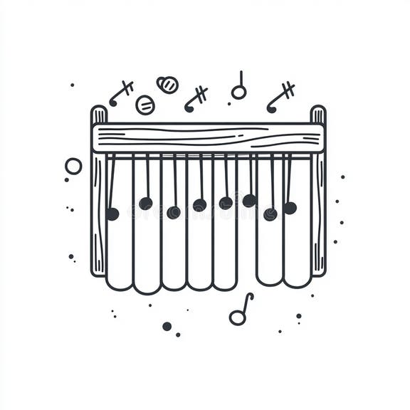 Line Art of a Xylophone with Basic Bars Stock Illustration ...