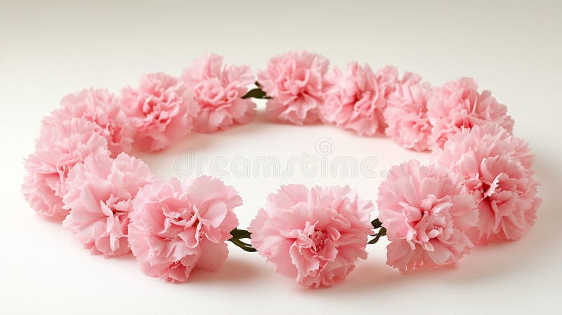 Pink Carnation Frame with Soft Blooms Stock Illustration - Illustration ...