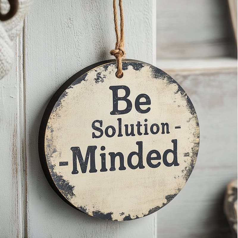 Sign Reading "Be Solution-Minded" on a Neutral Backdrop Stock ...
