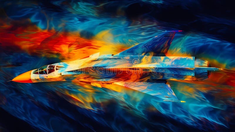 Fighter Jet in Action, Made with Generative AI Stock Illustration ...