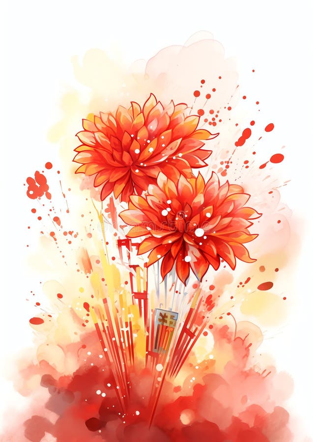 Firecrackers Chinese New Year Pattern Stock Illustration - Illustration ...