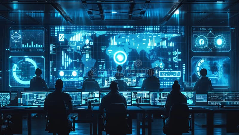 AI-generated Image of Futuristic Digital War Room for Cybersecurity ...