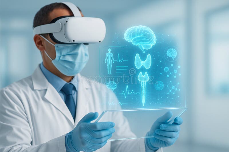 AI Generated Image of a Futuristic Doctor Using VR and a Transparent ...