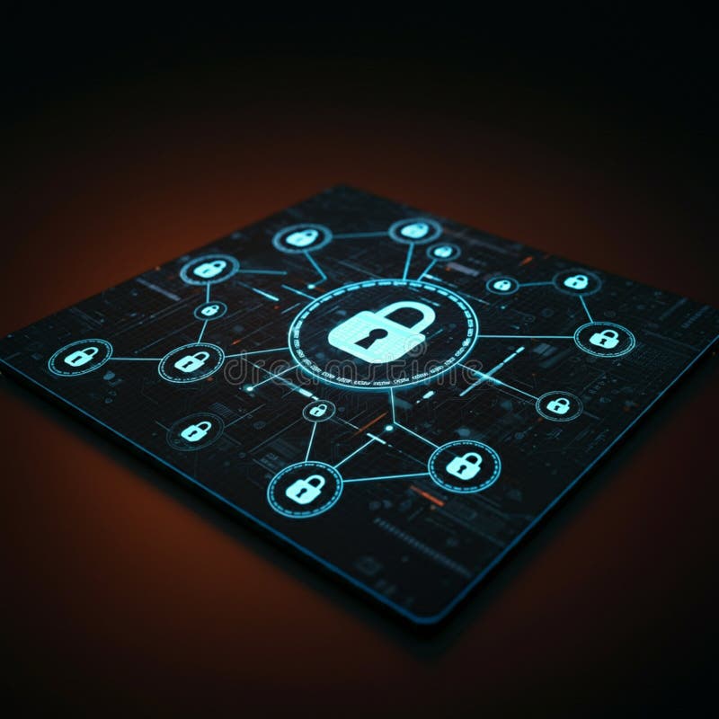 AI-Generated Image: Futuristic Hologram with Digital Patterns Stock ...