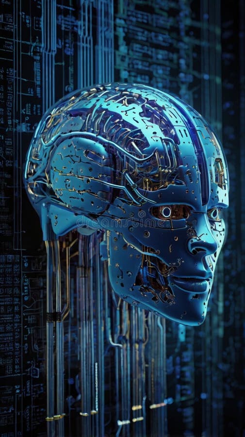 AI Generated Image of a Futuristic Illustration of a Robotic Brain ...