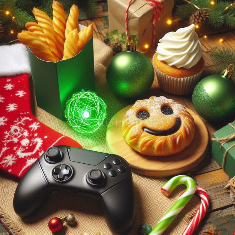 AI Generated Image with Gaming Controller, Green Yellow, Smiling Cookie ...