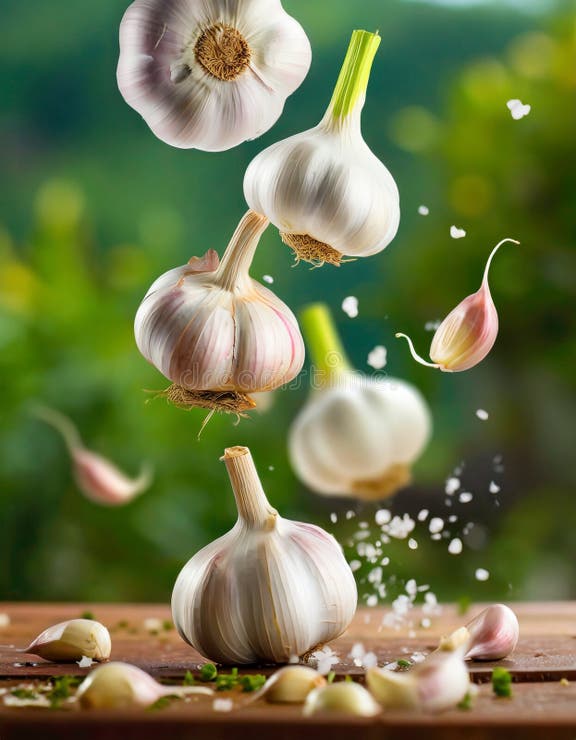 Garlic bulbs falling down stock illustration. Illustration of harvest ...