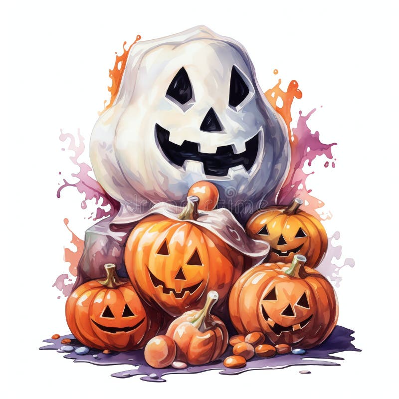 Ghost Candy Sweets Dessert Halloween Stock Illustration - Illustration ...