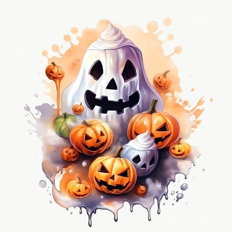 Ghost Candy Sweets Dessert Halloween Stock Illustration - Illustration ...