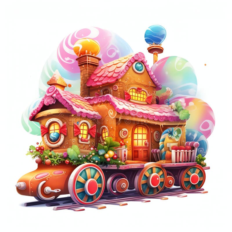 Gingerbread Train Beautiful Sweets Candyland Fairytale Stock ...