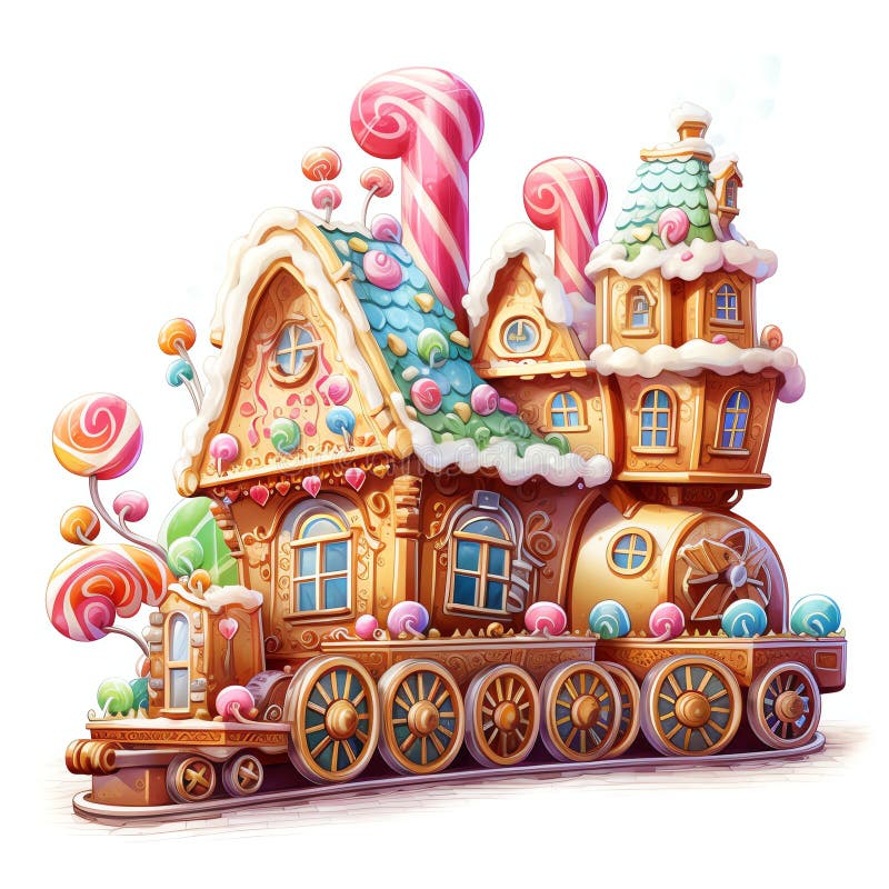 Gingerbread Train Beautiful Sweets Candyland Fairytale Stock ...
