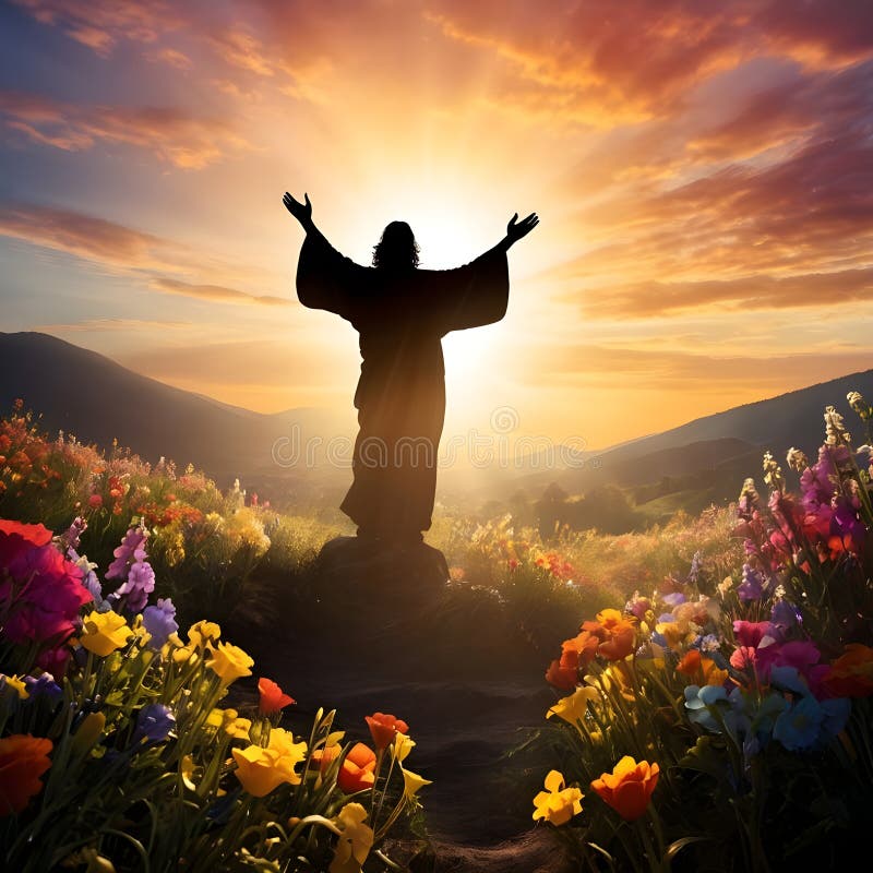 Image of Glorious Resurrection of Jesus with Colorful New Beginning and ...