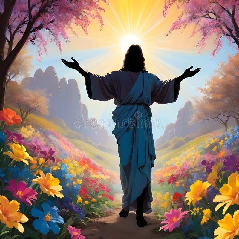 Image of Glorious Resurrection of Jesus with Colorful New Beginning and ...