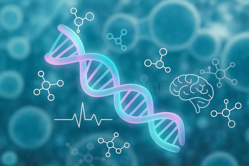 AI Generated Image of Glowing Translucent DNA in Pastel Tones Floating ...