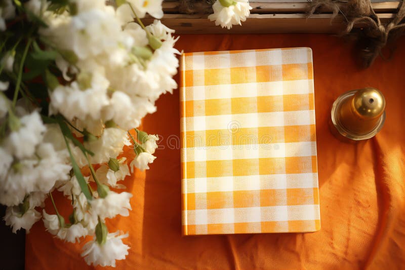 Gold and Orange and White Gingham Pattern Antique Junk Journal Page ...
