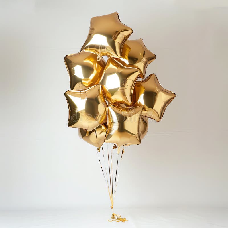 Gold Rectangular Shaped Foil Balloon Stock Illustration - Illustration ...