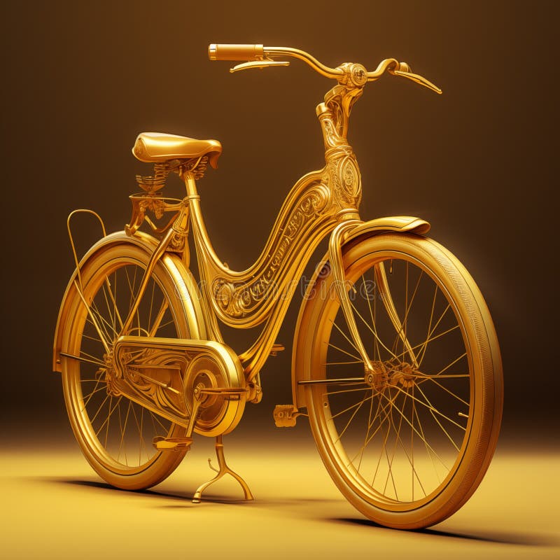 AI generated gold bike stock illustration. Illustration of creation ...