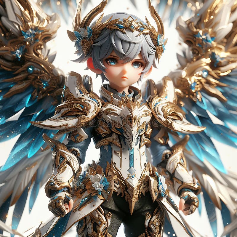 AI-Generated Image, Golden Valor: the Armor of the Celestial Guardian Stock Illustration ...