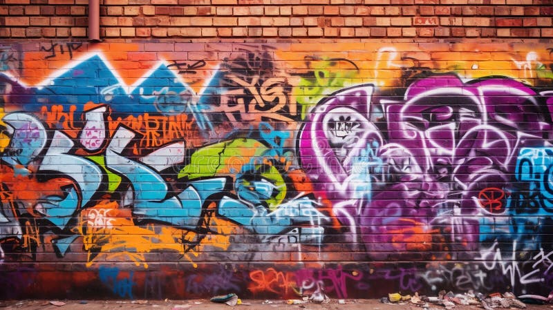 AI Generated Image of Graffities on Wall Stock Photo - Image of generative, scene: 302554150