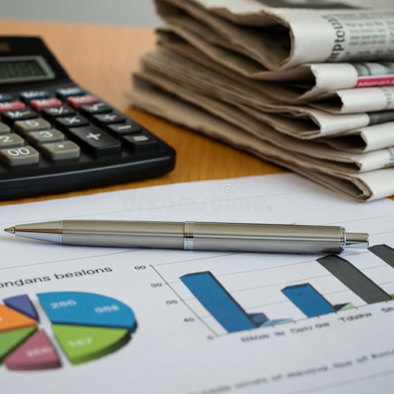 AI-Generated Image of a Group Meeting Reviewing Charts and Documents ...