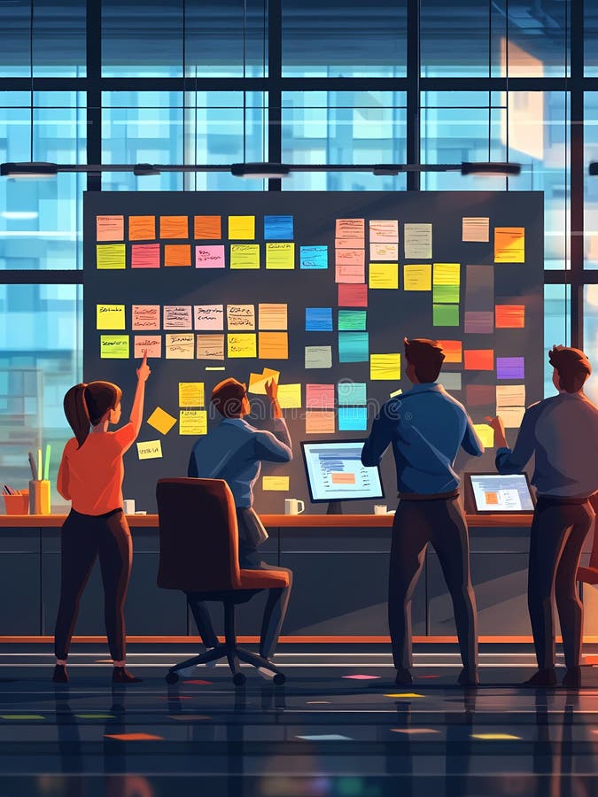 AI-Generated Image of a Group of People are Working on a Whiteboard ...