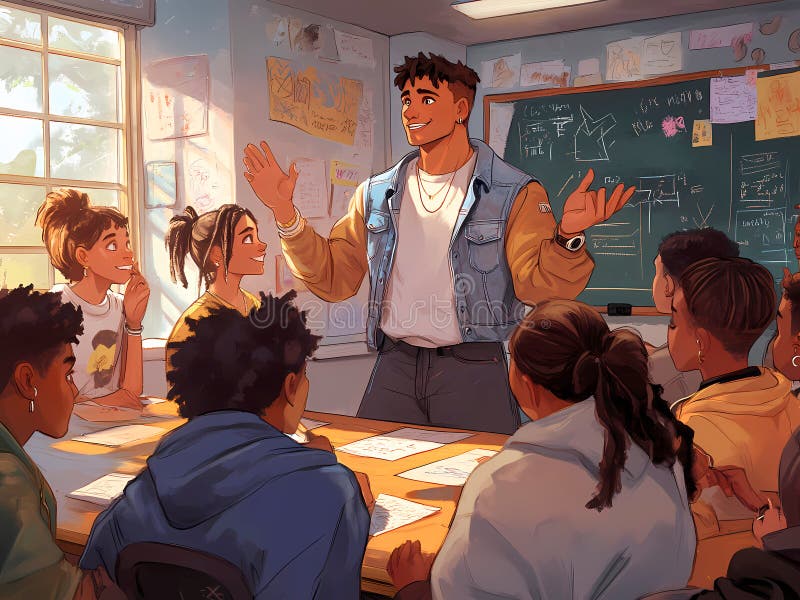 AI-Generated Image of a Group of Students are Sitting Around a Table ...