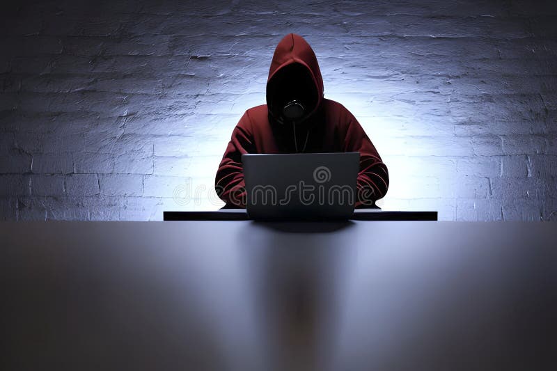 A hacker inside a room stock illustration. Illustration of ...