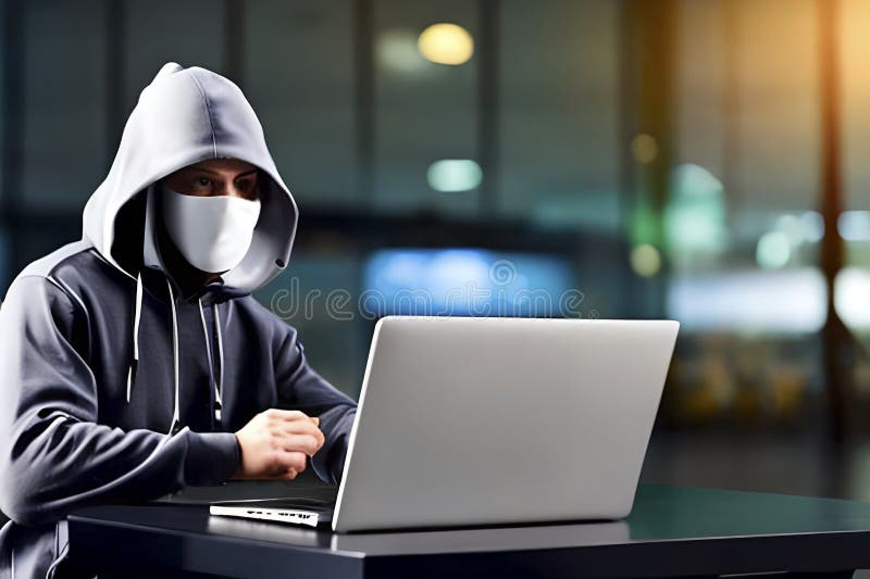 A hacker inside a room stock illustration. Illustration of cybercrime ...
