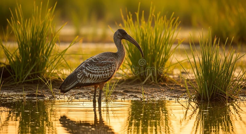 AI Generated Image of AI-Generated Hadada Ibis Standing in Shallow ...